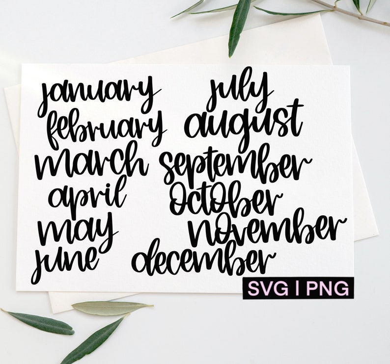 Months of the Year Svg Calendar Months SVG Months Svg Svg | Etsy