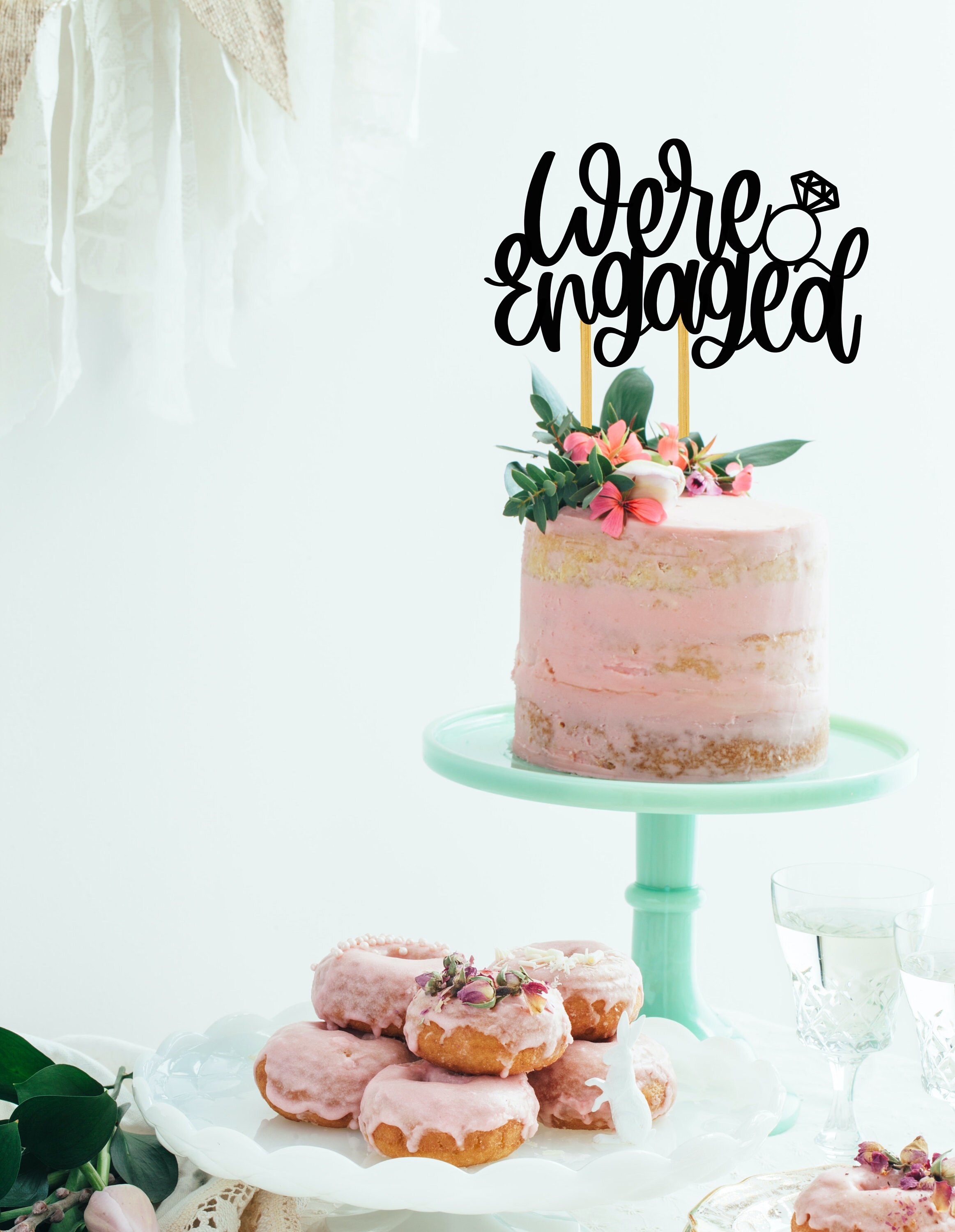 We're Engaged Cake Topper Svg Wedding Cake Topper Svg | Etsy Canada