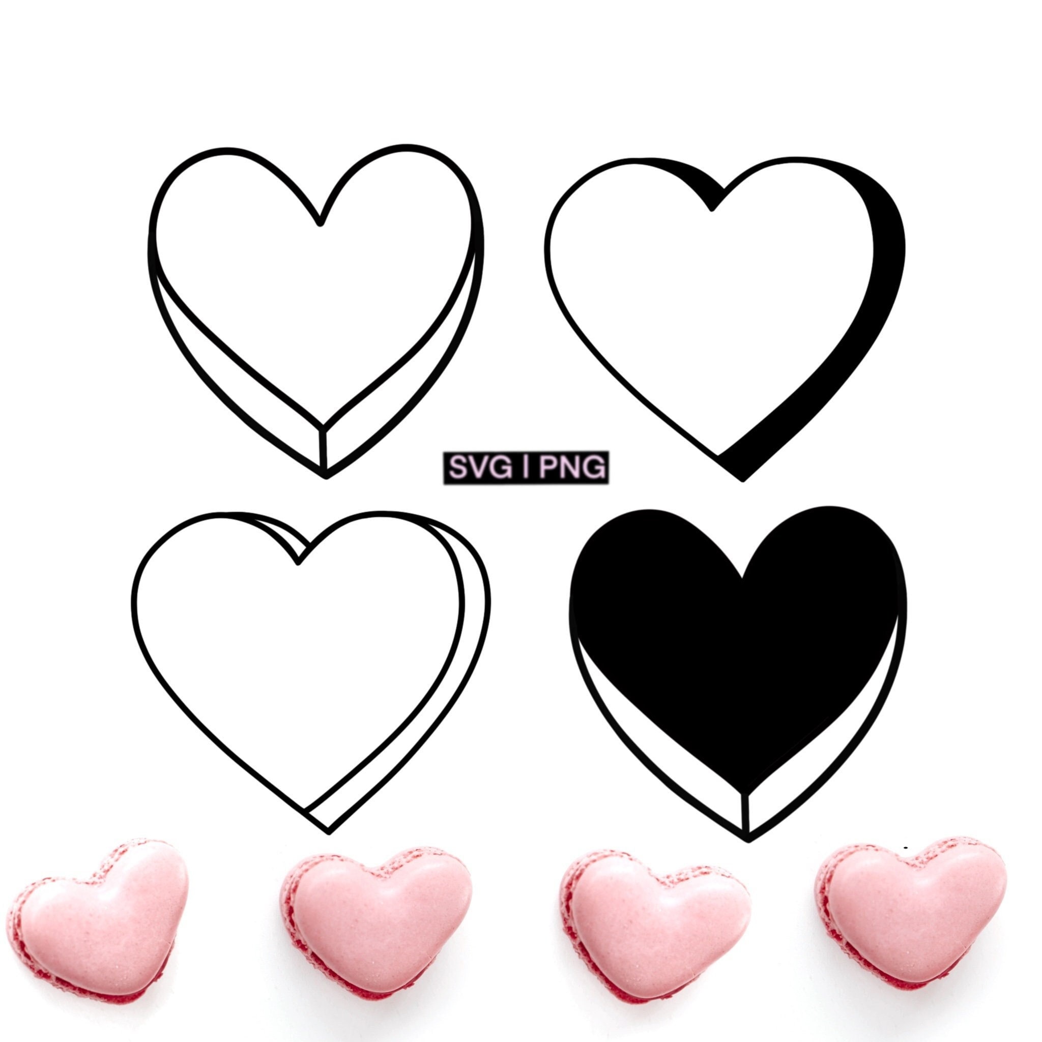 Conversation Hearts Clip Art Black And White