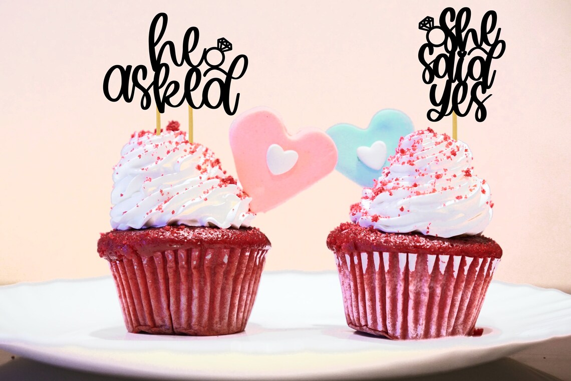 He Asked Cake Topper Svg She Said Yes Cake Topper Svg | Etsy