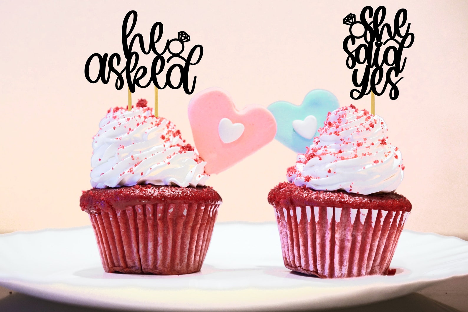 He Asked Cake Topper Svg She Said Yes Cake Topper Svg | Etsy