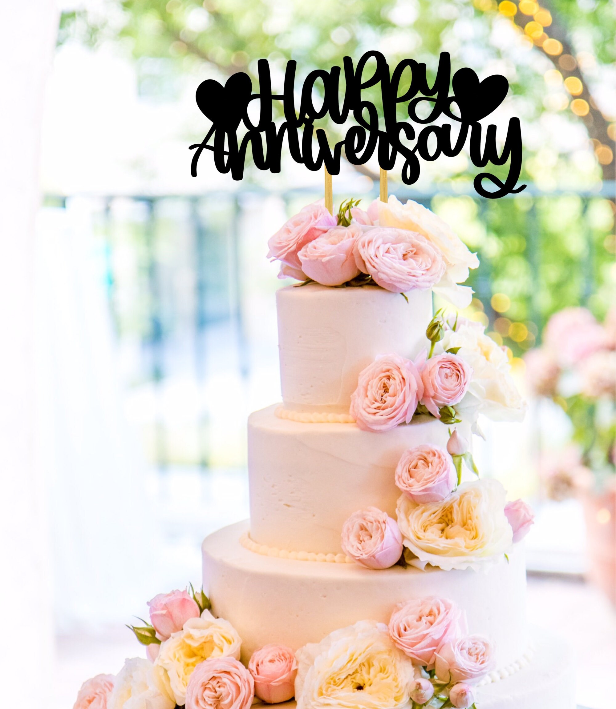 Happy Anniversary Cake Topper Svg Wedding Anniversary Cake - Etsy