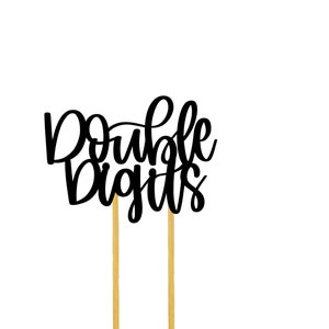 Double Digits Cake Topper Svg, 10th Birthday Cake Topper Svg, Birthday ...