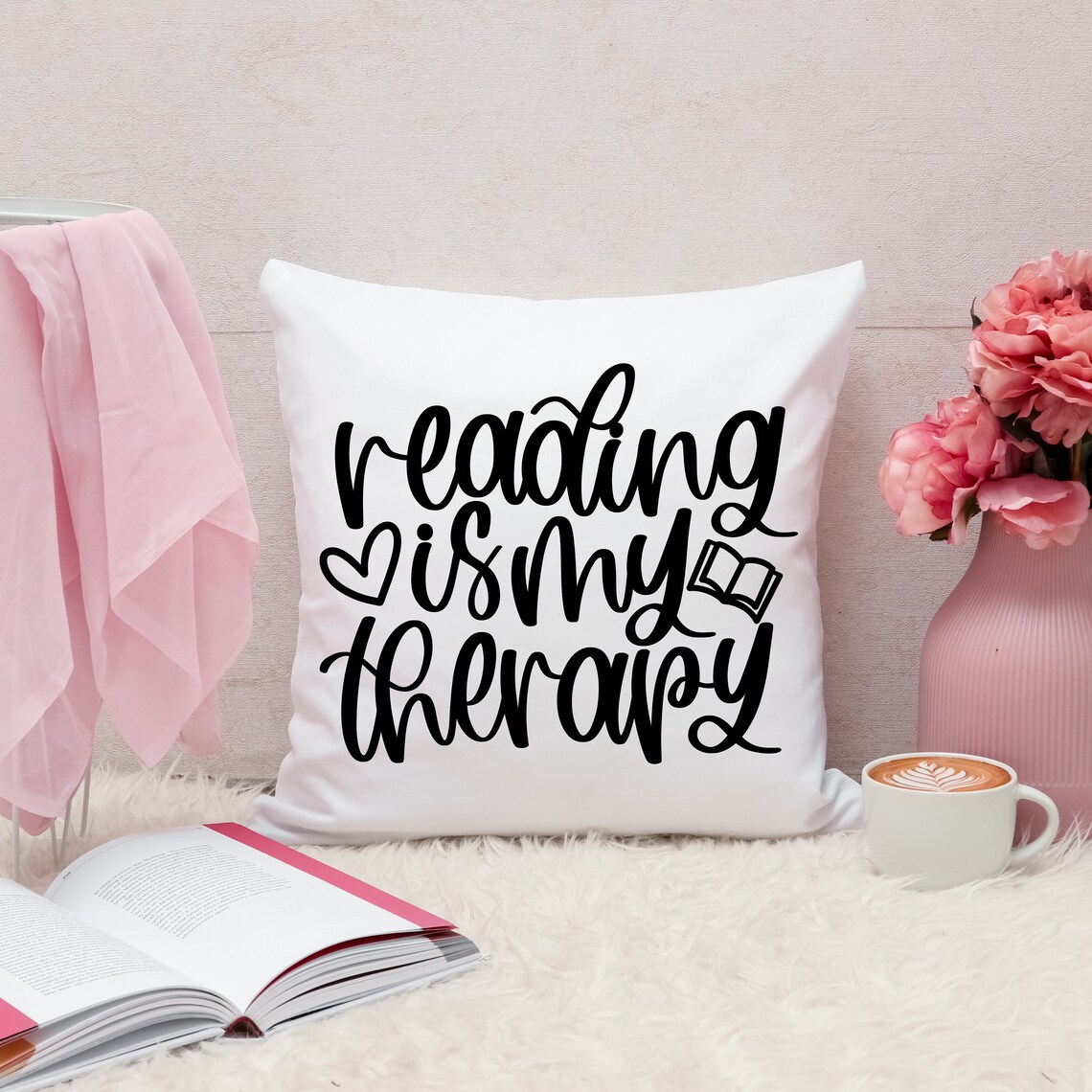 Reading is My Therapy Svg Book Lover Svg Bookworm Svg Book - Etsy