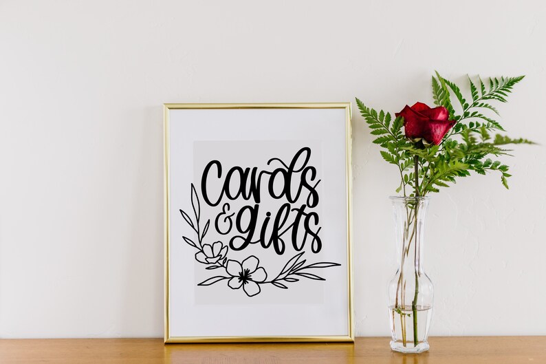 Cards and Gifts Svg Wedding Sign Svg Wedding Reception Svg | Etsy