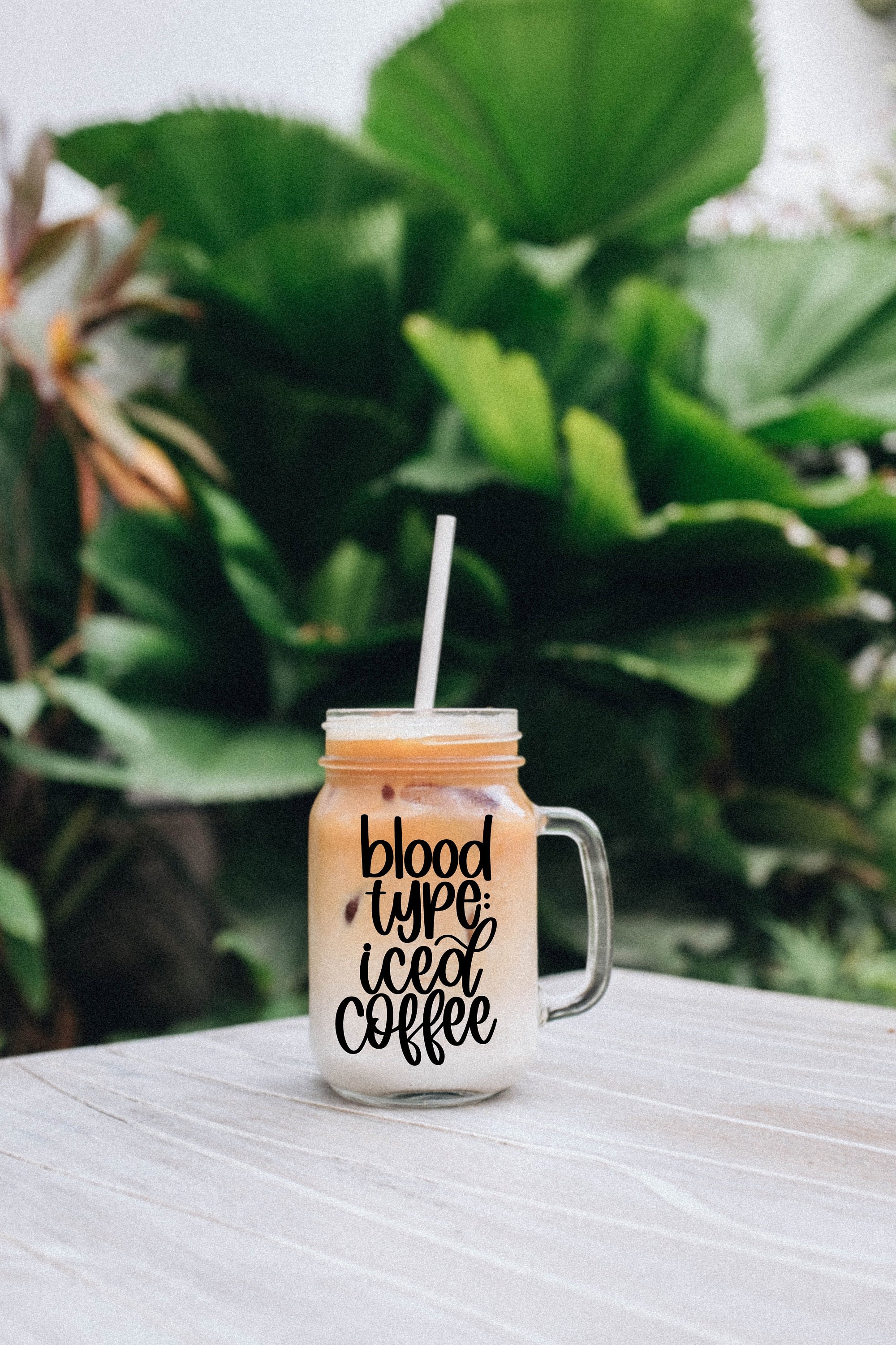 Iced Coffee Svg Blood Type Iced Coffee Svg Coffee Jar Svg | Etsy