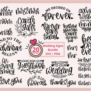 Wedding Signs Svg Bundle, Wedding Decor Svg, Wedding Welcome Sign Svg ...