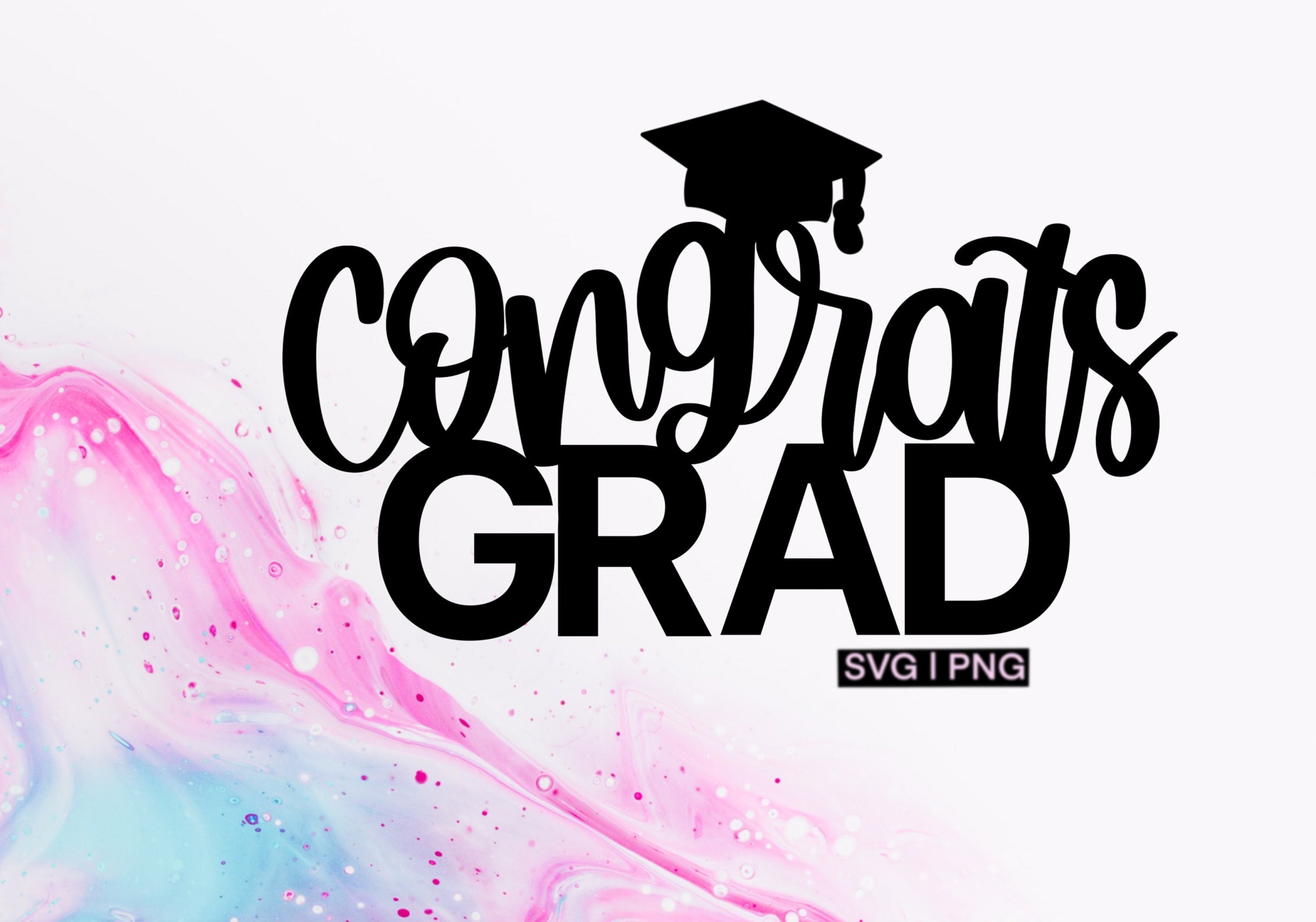 Congrats Grad Svg Graduation Cake Topper Svg Graduation Cap - Etsy