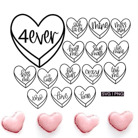 Valentine's Day Svg Bundle Conversation Candy Hearts Svg | Etsy