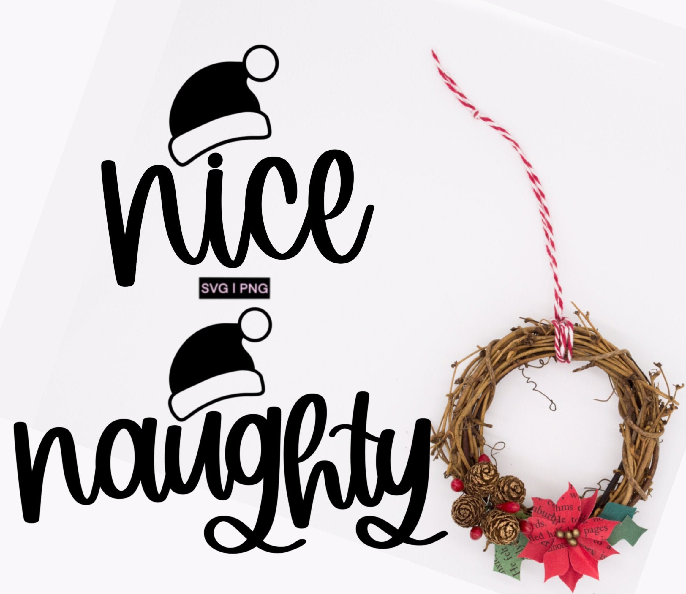 Naughty Svg Nice Svg Santa Hat Svg Christmas Svg Bundle - Etsy
