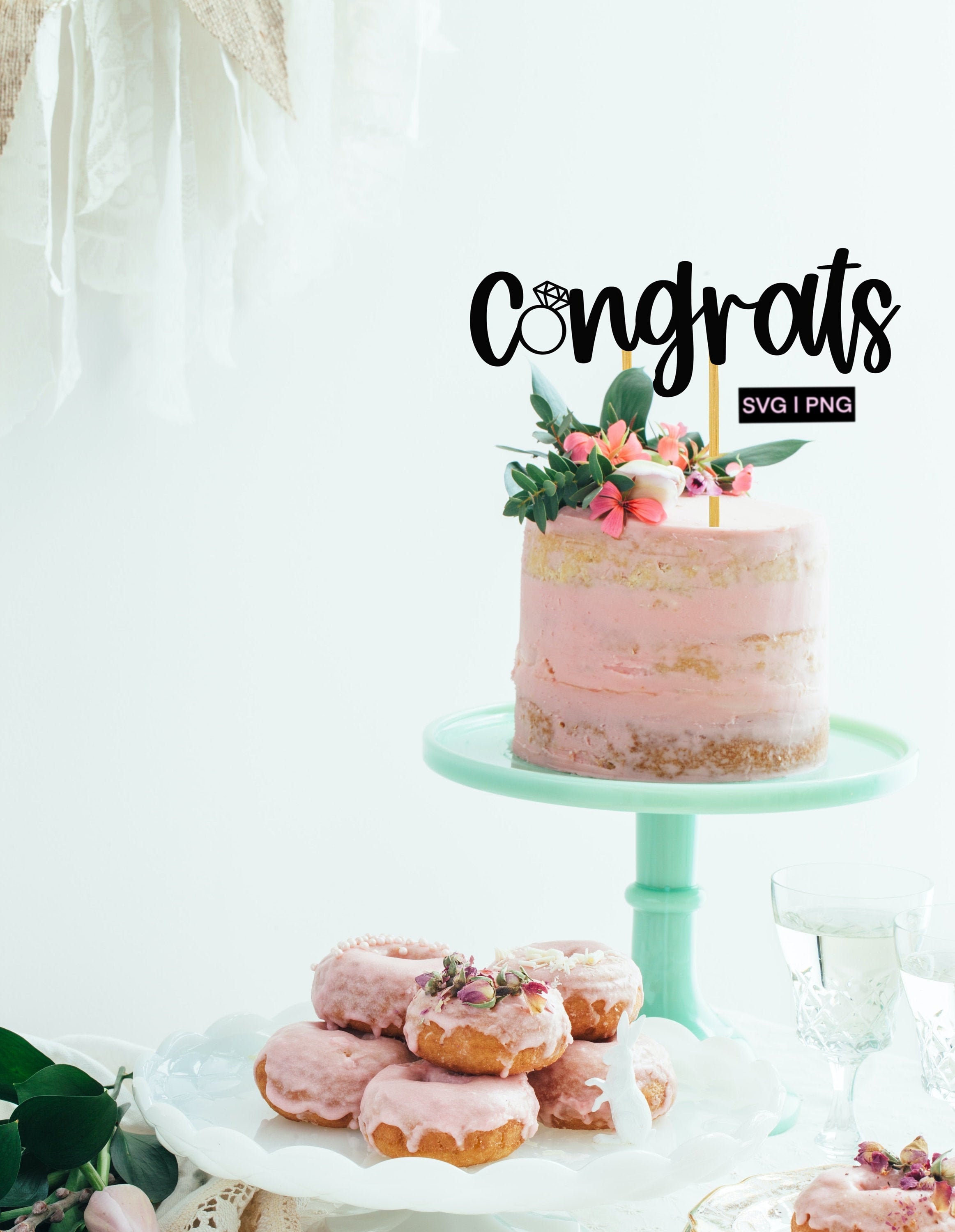 Gefeliciteerd cake topper svg bruidstaart topper svg bruid - Etsy België