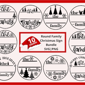 Christmas Family Sign Svg Bundle, Christmas Family Name Svg, Christmas ...