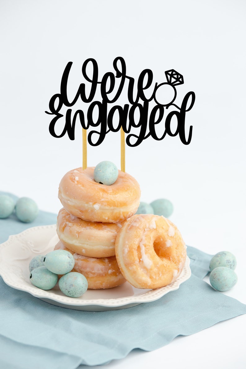 We're Engaged Cake Topper Svg Wedding Cake Topper Svg - Etsy Canada