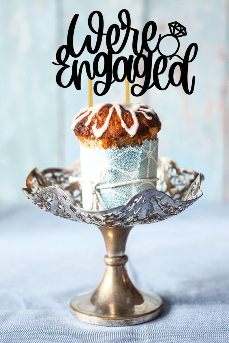 We're Engaged Cake Topper Svg Wedding Cake Topper Svg - Etsy Canada