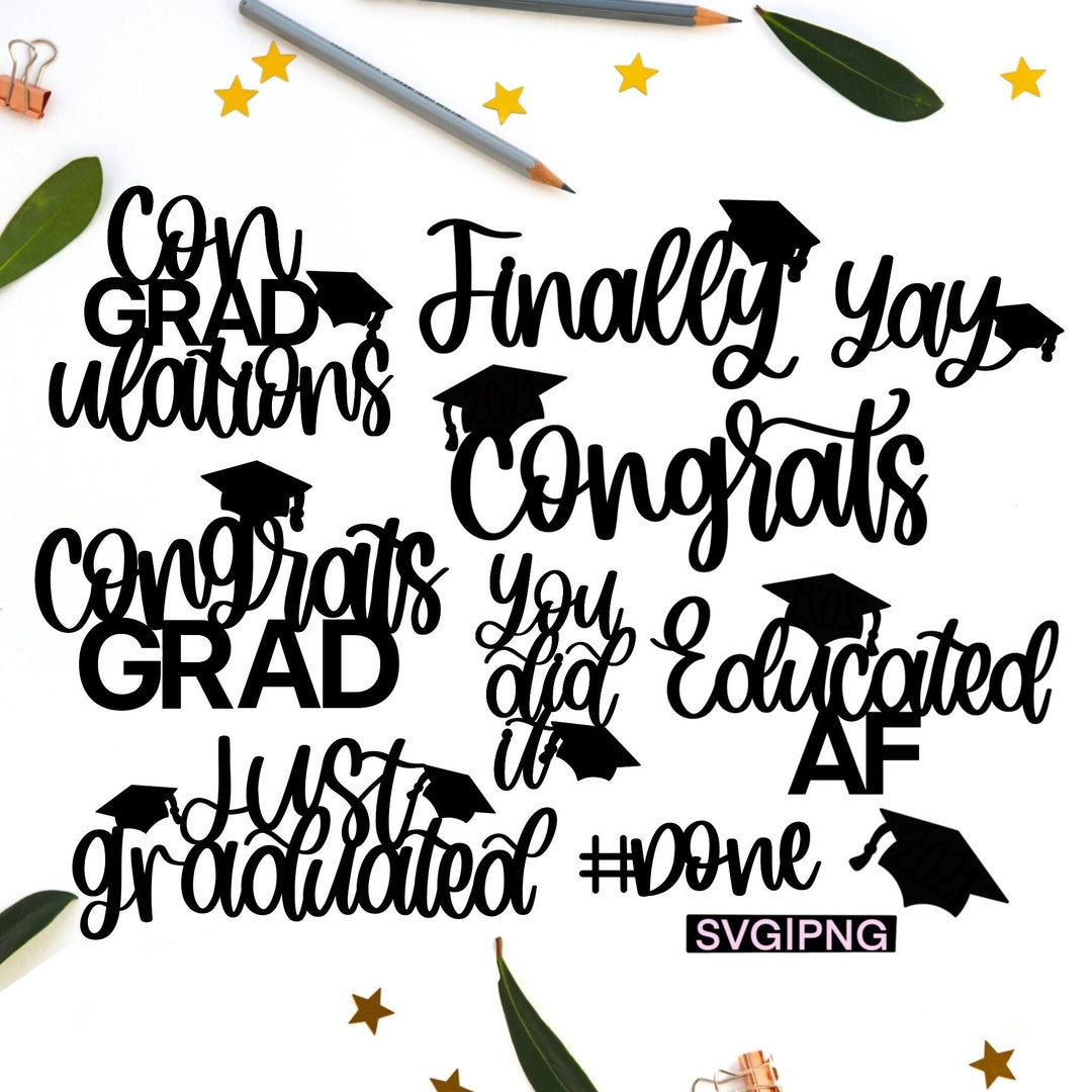 Graduation Cake Topper Svg Bundle, Graduation Svg Bundle, Congrats Grad ...