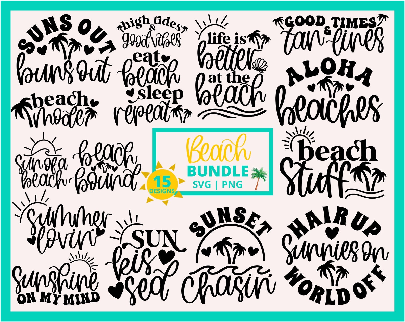 Beach Quotes Svg Bundle Summer Quotes Svg Bundle Beach Bag - Etsy