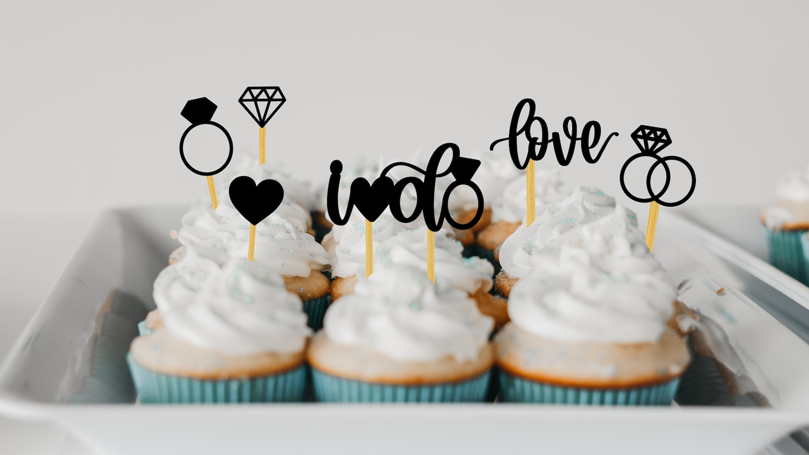 Wedding Cupcake Topper Svg Wedding Clipart Svg I Do Cake | Etsy