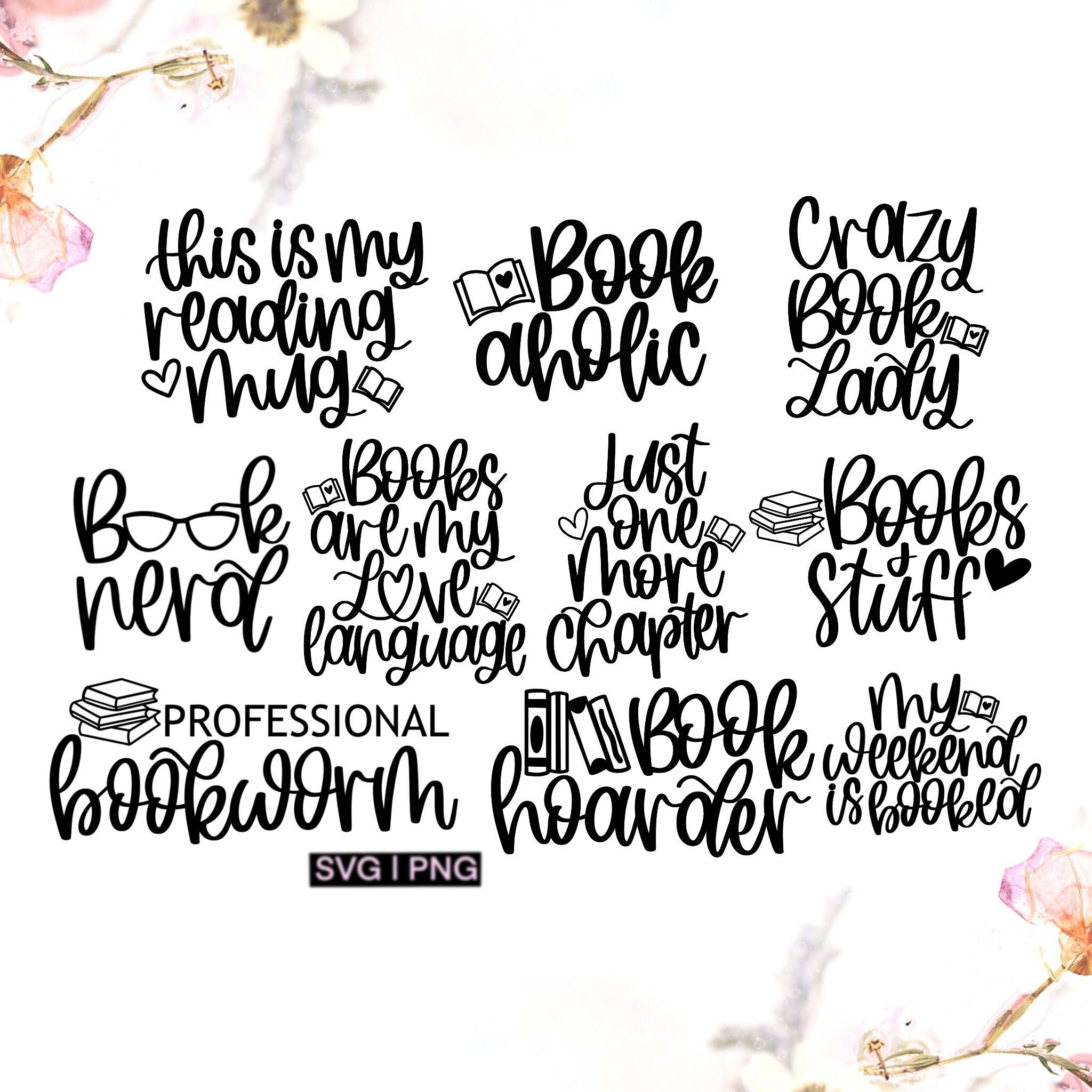 Book Quote Svg Bundle Book Lover Bundle Svg Reading Quotes - Etsy