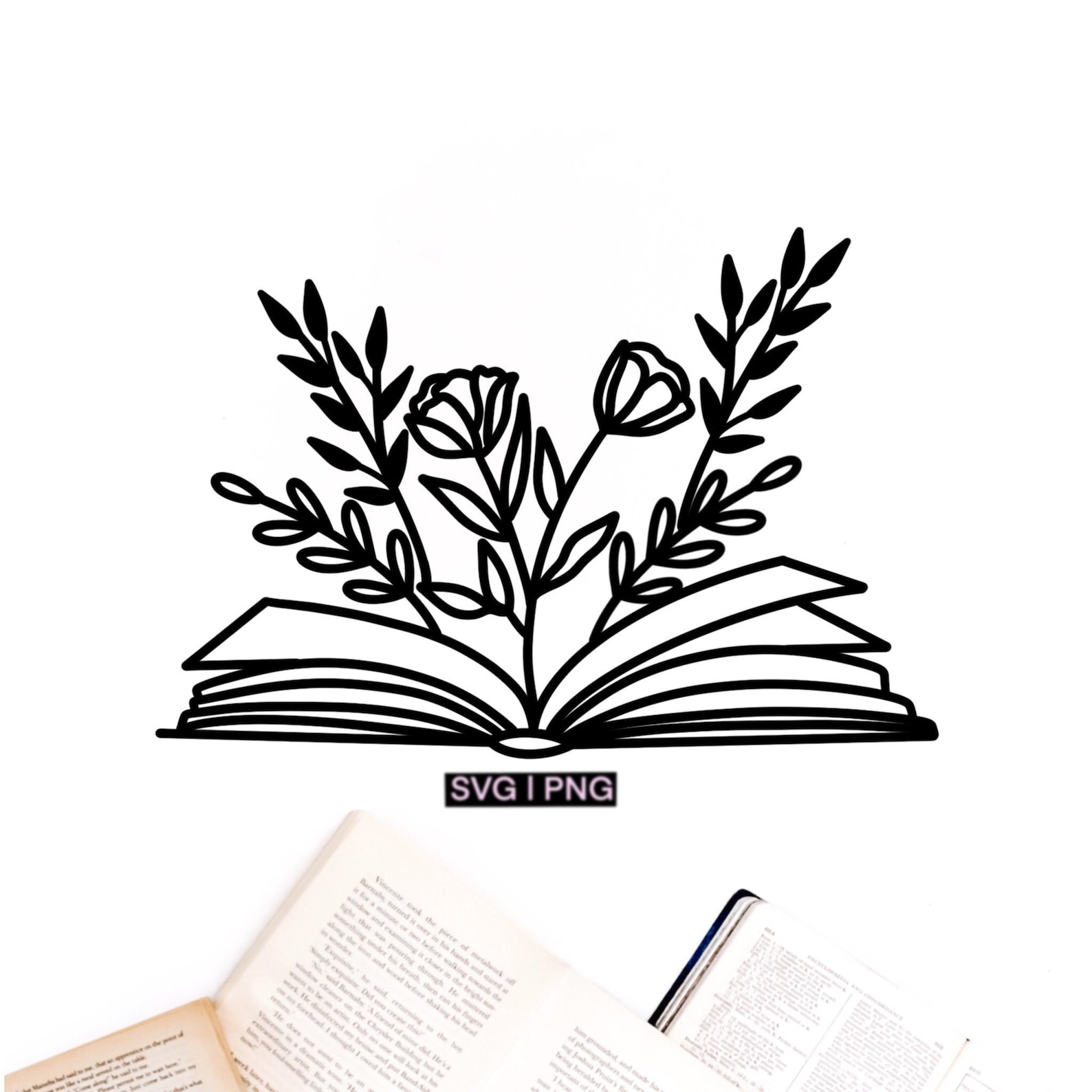Floral Book Svg Book With Flowers Svg Book Clipart Svg Book - Etsy Canada