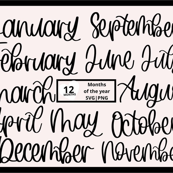 Months of the Year Clipart - Etsy
