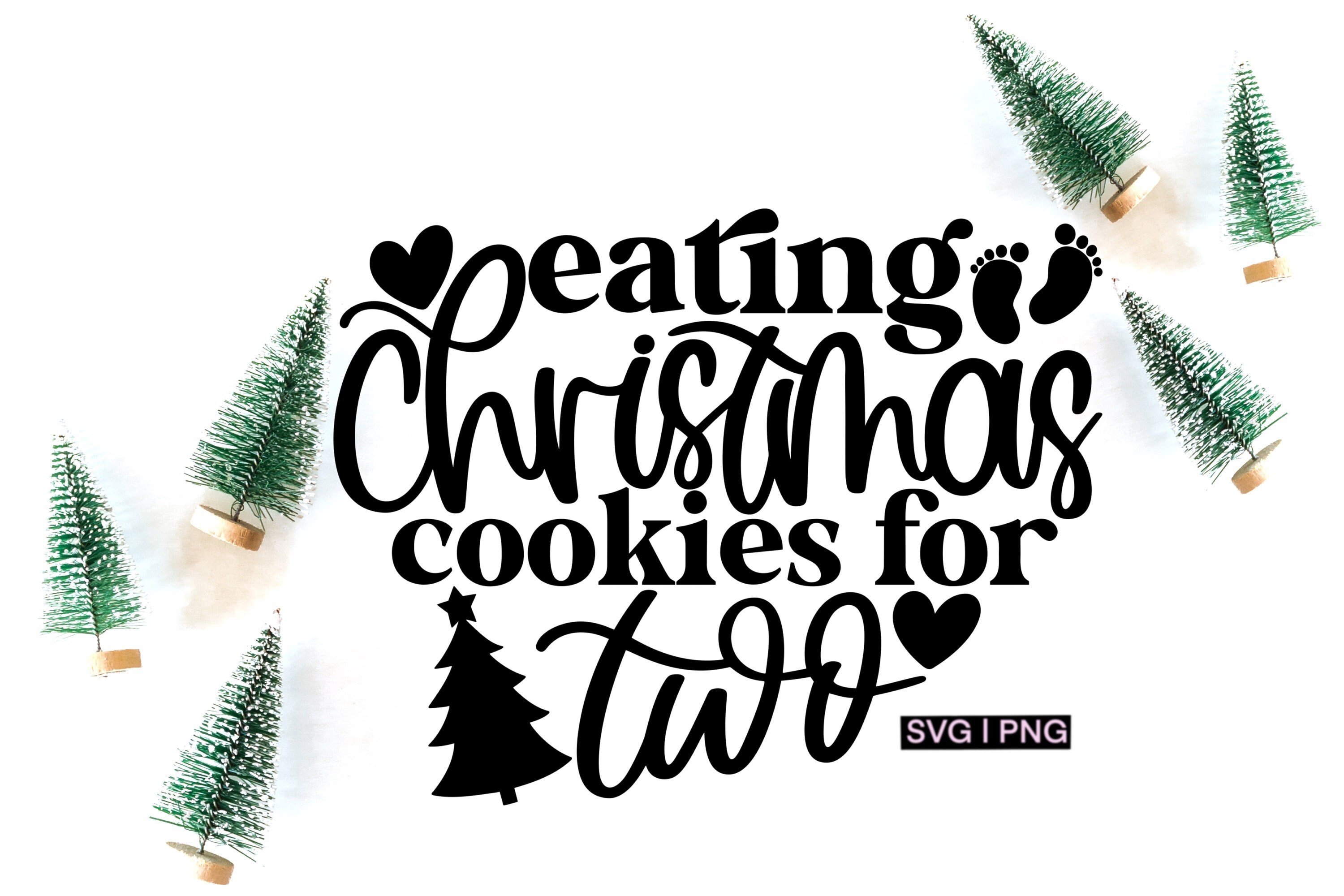 Eating Christmas Cookies for Two Svg Christmas Pregnancy Svg - Etsy