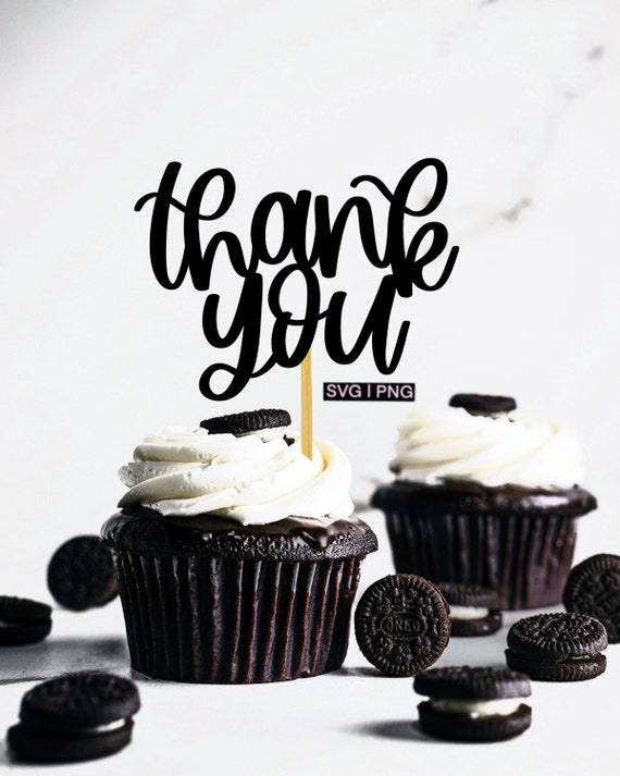 Thank You Cake Topper Svg Party Cake Topper Svg Thank You - Etsy