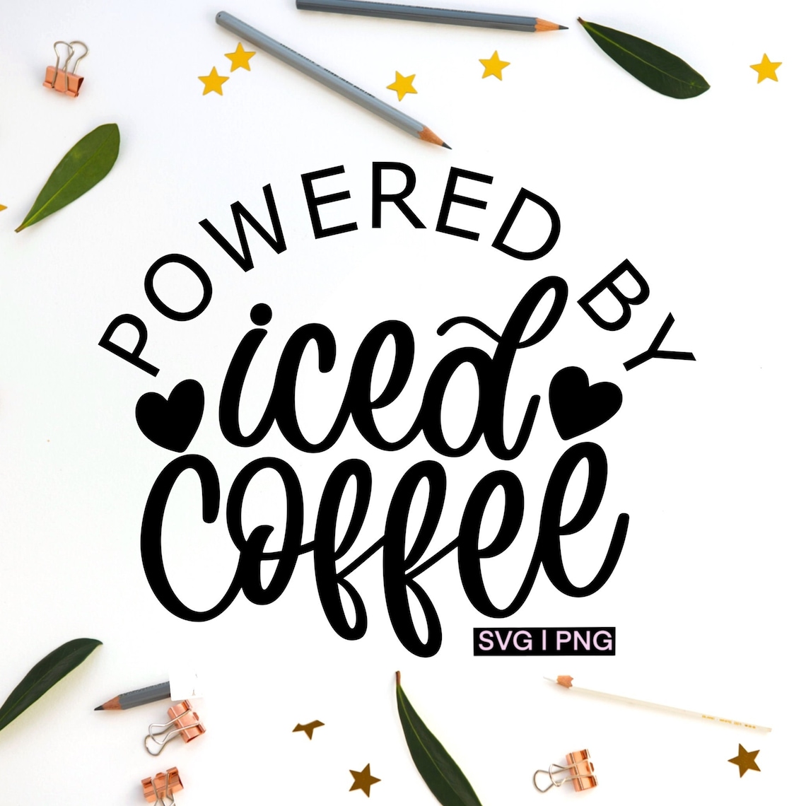 Powered by Iced Coffee Svg Iced Coffee Love Svg Iced Coffee - Etsy
