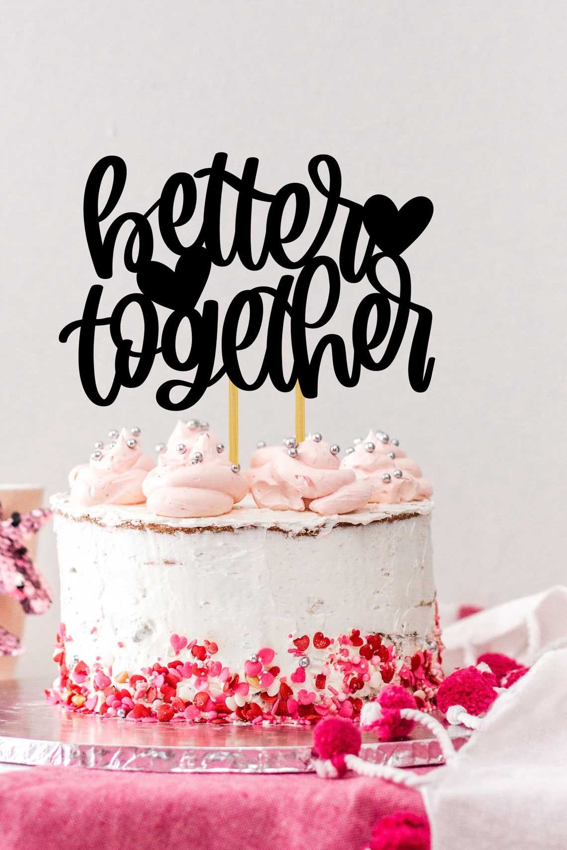 Better Together Svg Wedding Cake Topper Svg Engagement Cake - Etsy