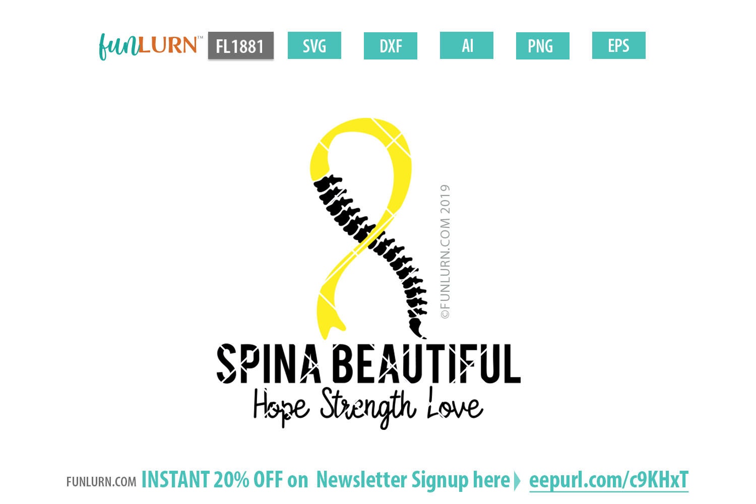 Spina Bifida SVG Yellow Ribbon Spinal Cord Spina Beautiful - Etsy