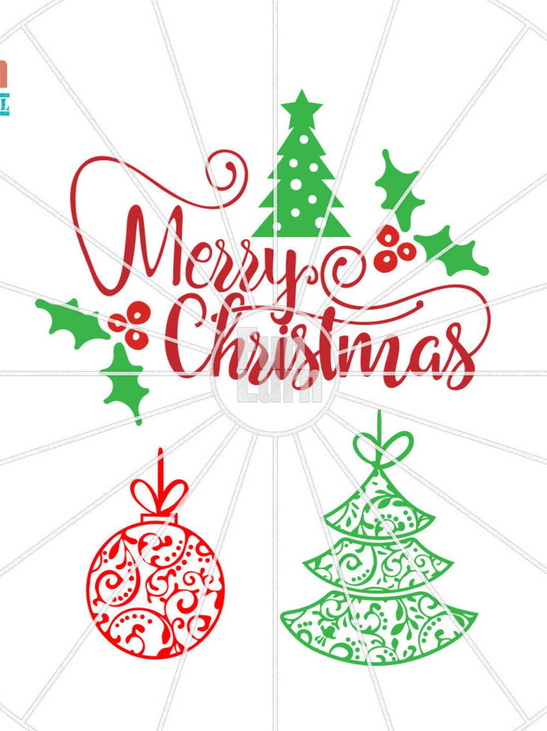 Merry Christmas SVG, Christmas SVG, Christmas Tree, Ornament, Zentangle ...
