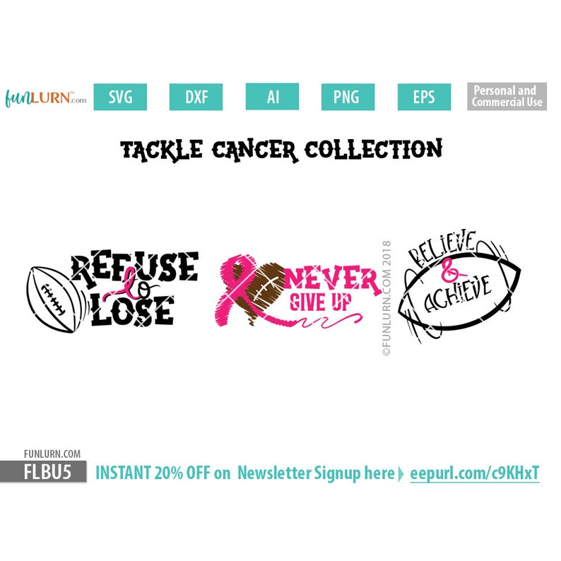 Tackle Cancer Football SVG Bundle (digital Files) - Etsy