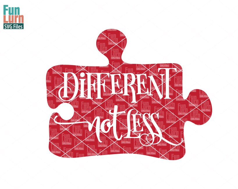 Autism SVG Puzzle Autism Different Not Less Svg Heart - Etsy