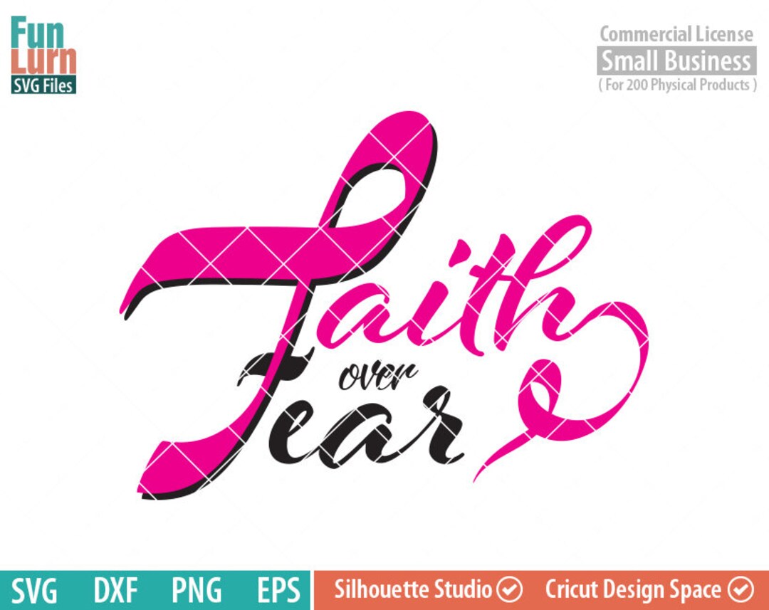 Faith Over Fear SVG, Breast Cancer Awareness Ribbon, Hope (digital ...