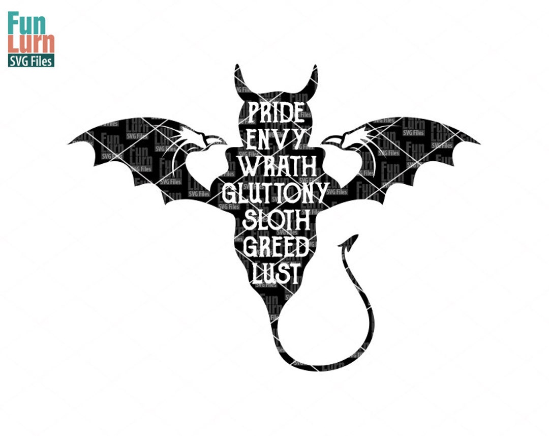 7 Deadly Sins SVG, Halloween SVG, Pride,envy,wrath,sloth,lust,horns ...