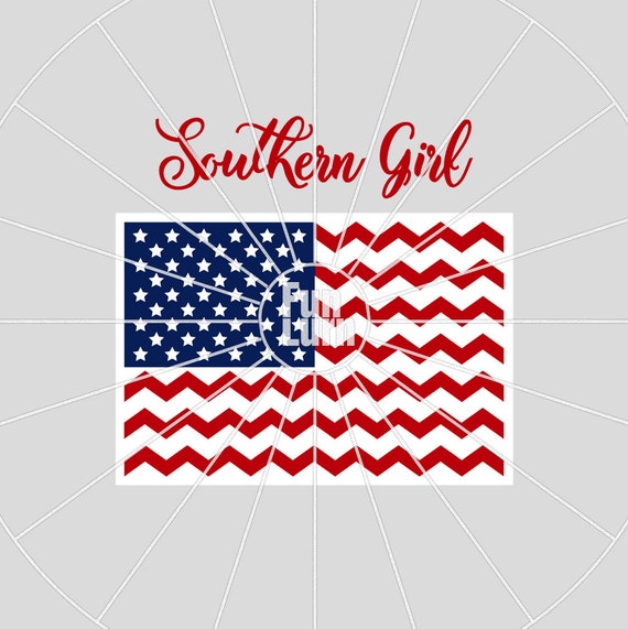 Southern Girl Chevron Flag Flag USA Flag Southern | Etsy