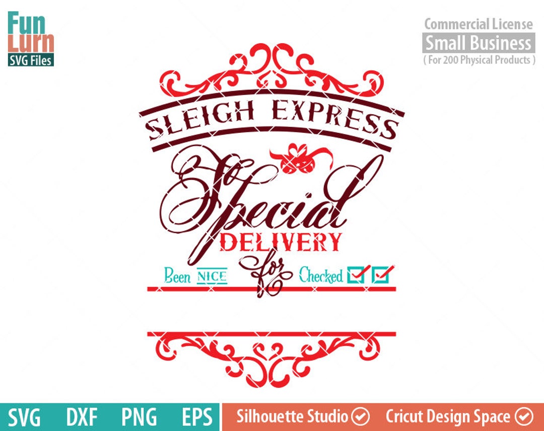 Santa Bag Design Svg, Christmas SVG, Special Delivery, Sleigh Express ...