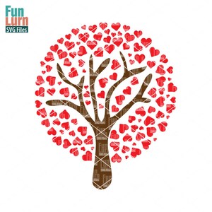 Wedding Tree SVG, Wedding SVG, Marriage Gift, Present, Circle , Heart ...