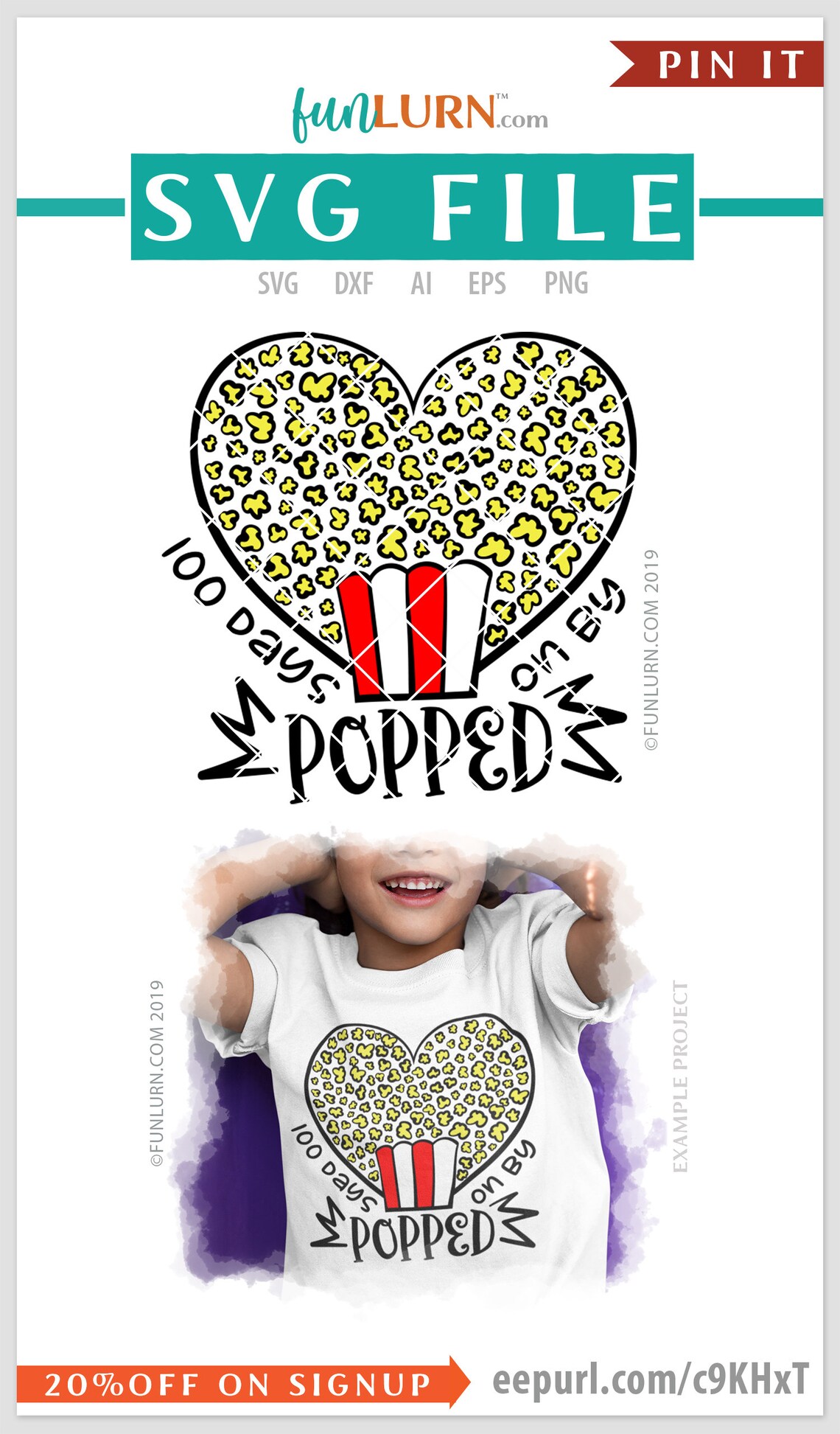 100 Days Popped on by Svg 100 Days of School Popcorn Svg - Etsy