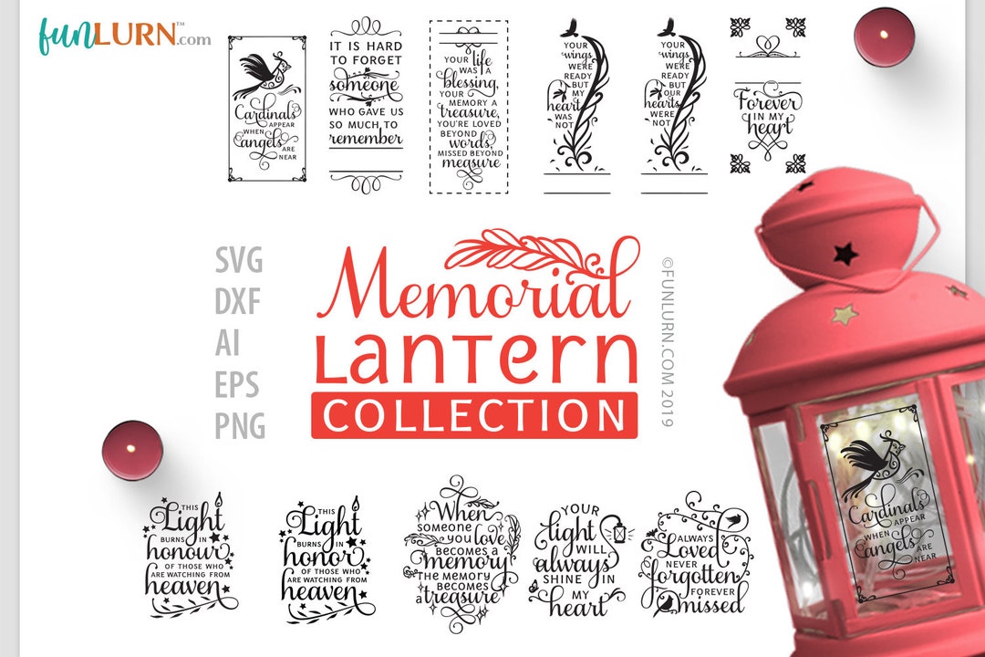 Memorial Lantern Bundle, Remembrance Ornament (digital SVG File) - Etsy