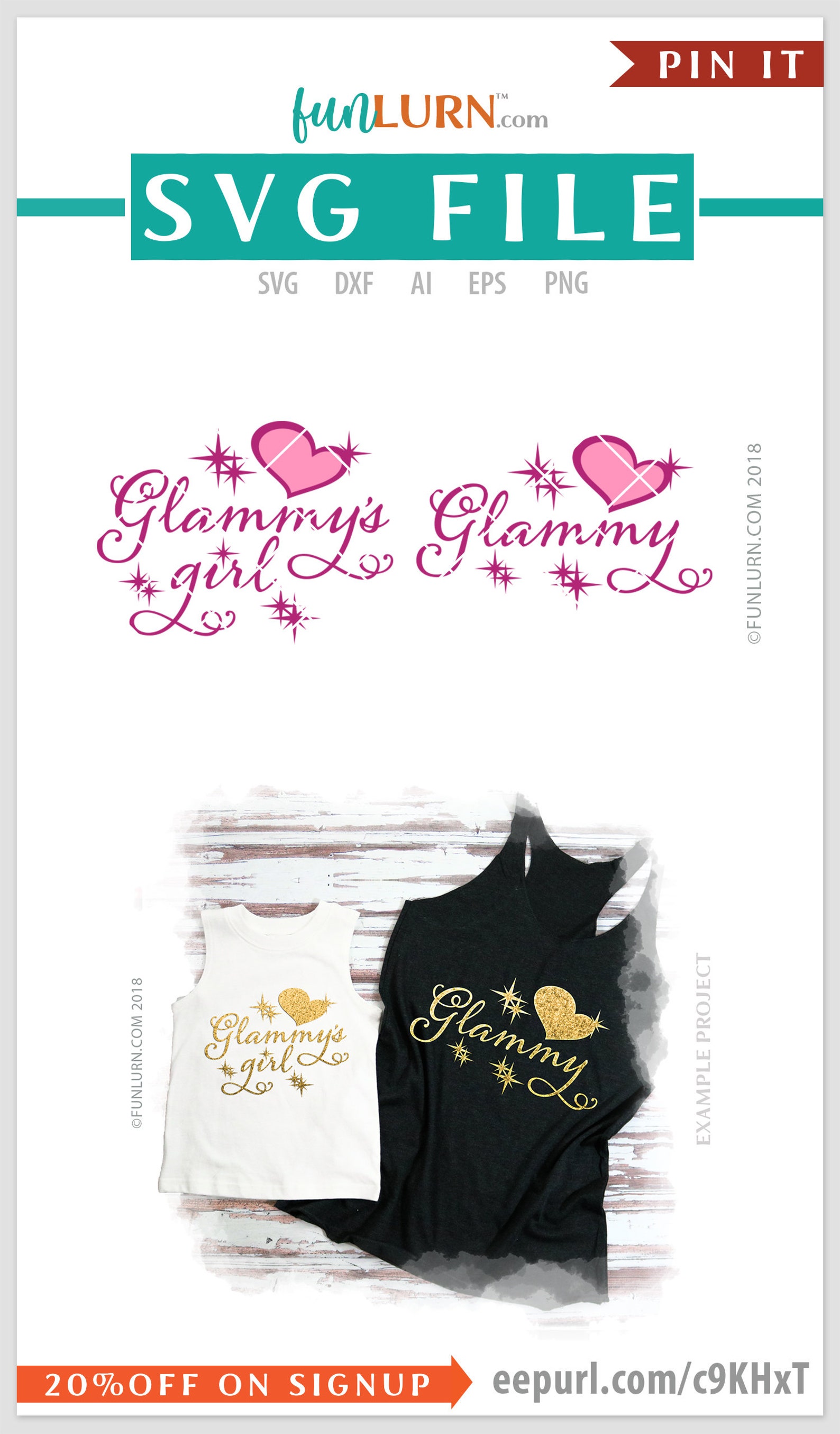 Glammy's Girl Svg, Glammy Svg, Set of Two Designs for Grandmother ...