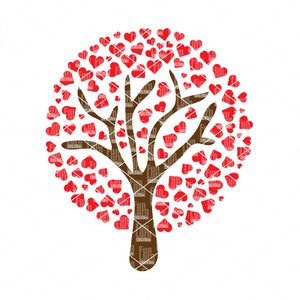Wedding Tree SVG, Wedding SVG, Marriage Gift, Present, Circle , Heart ...