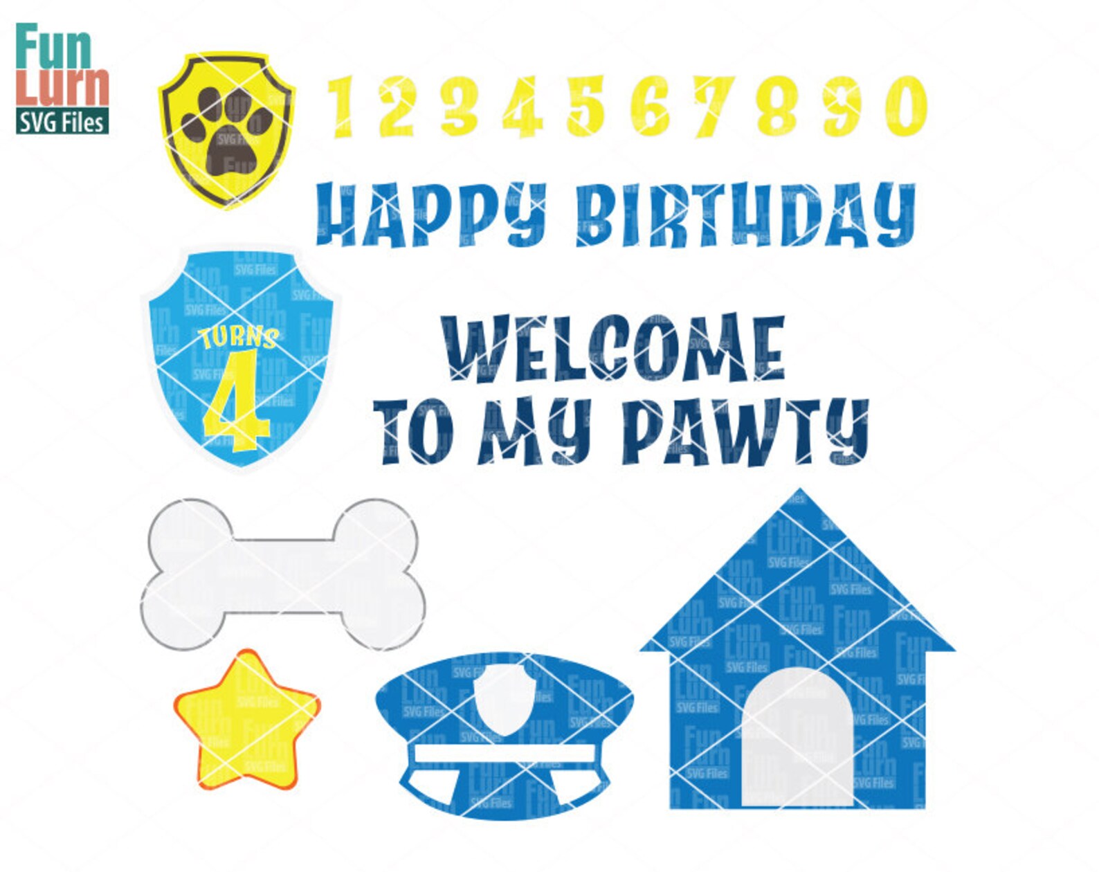 Police Dog Theme Pup Themed Birthday Banner Elements First - Etsy