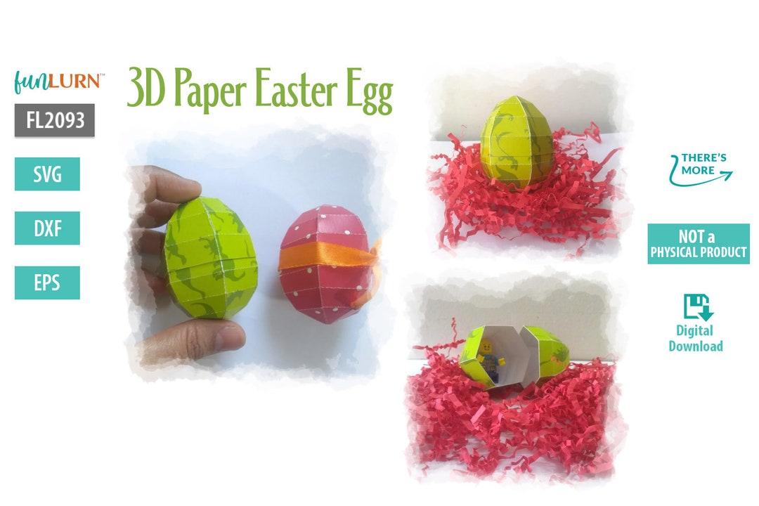 3D Paper Easter Eggs SVG, They Can Be Opened Like Plastic Easter Eggs ...
