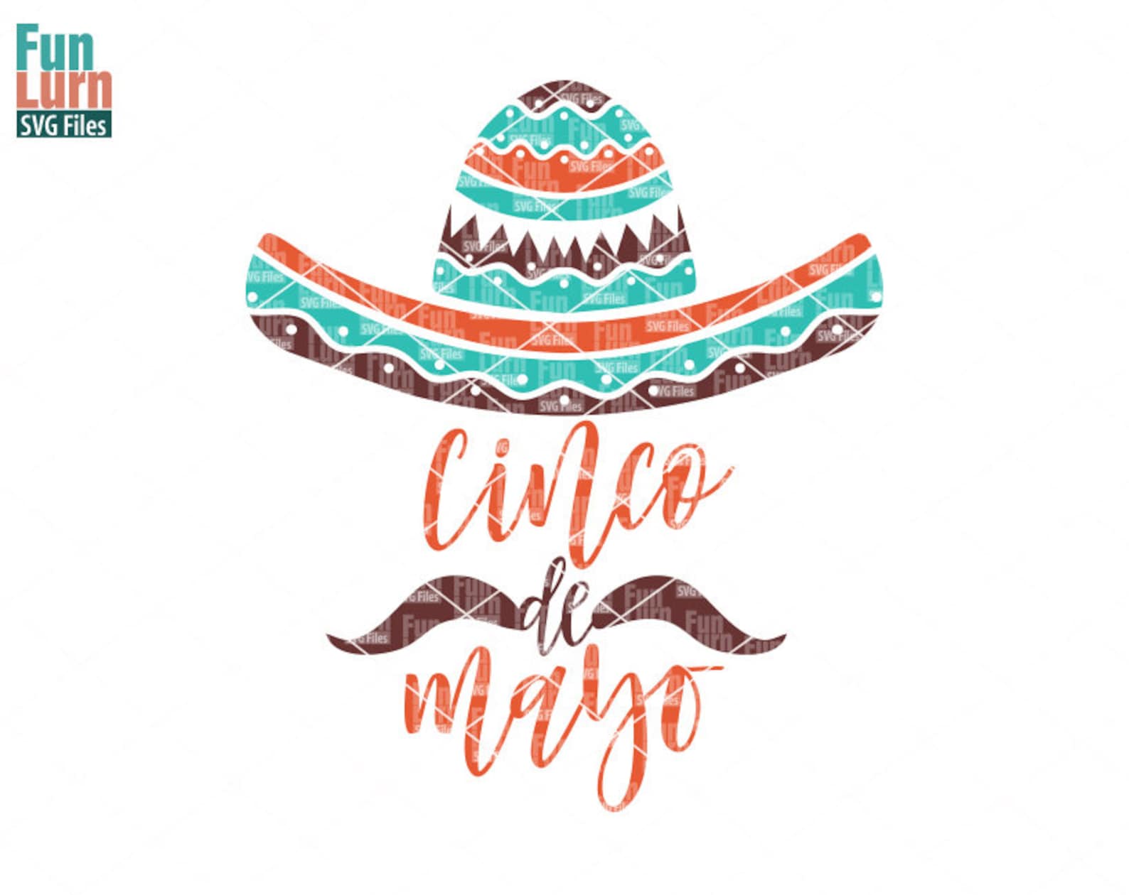 Cinco De Mayo Svg, Sombrero Svg, Mustache, Fiesta, Spanish, Flourish ...