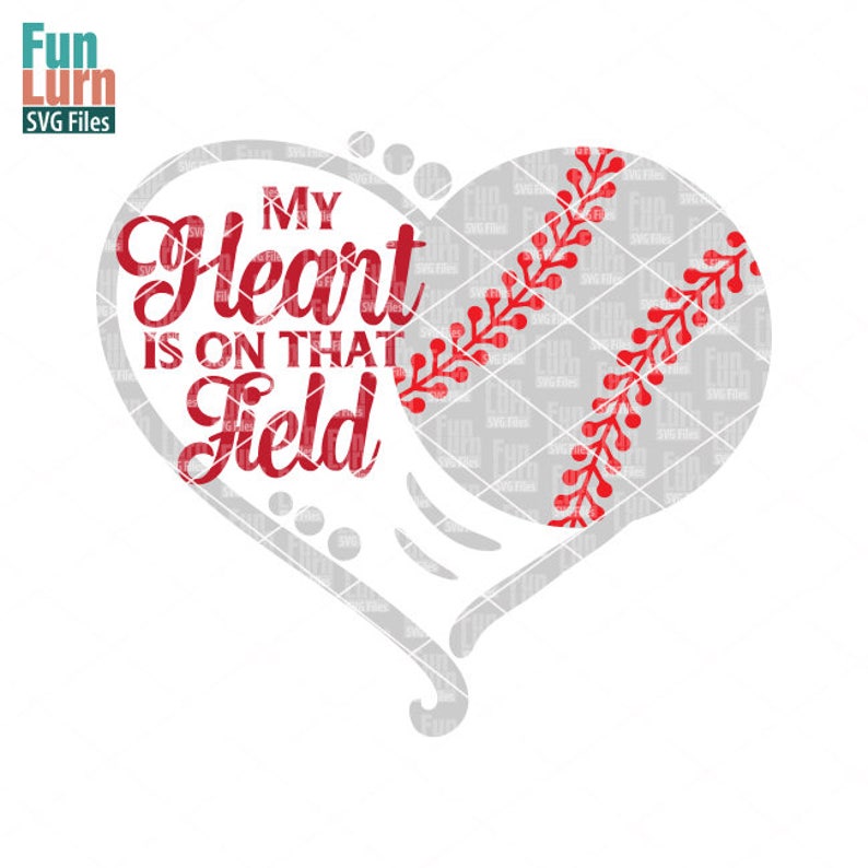 My Heart is on That Field Baseball Heart SVG Softball SVG - Etsy