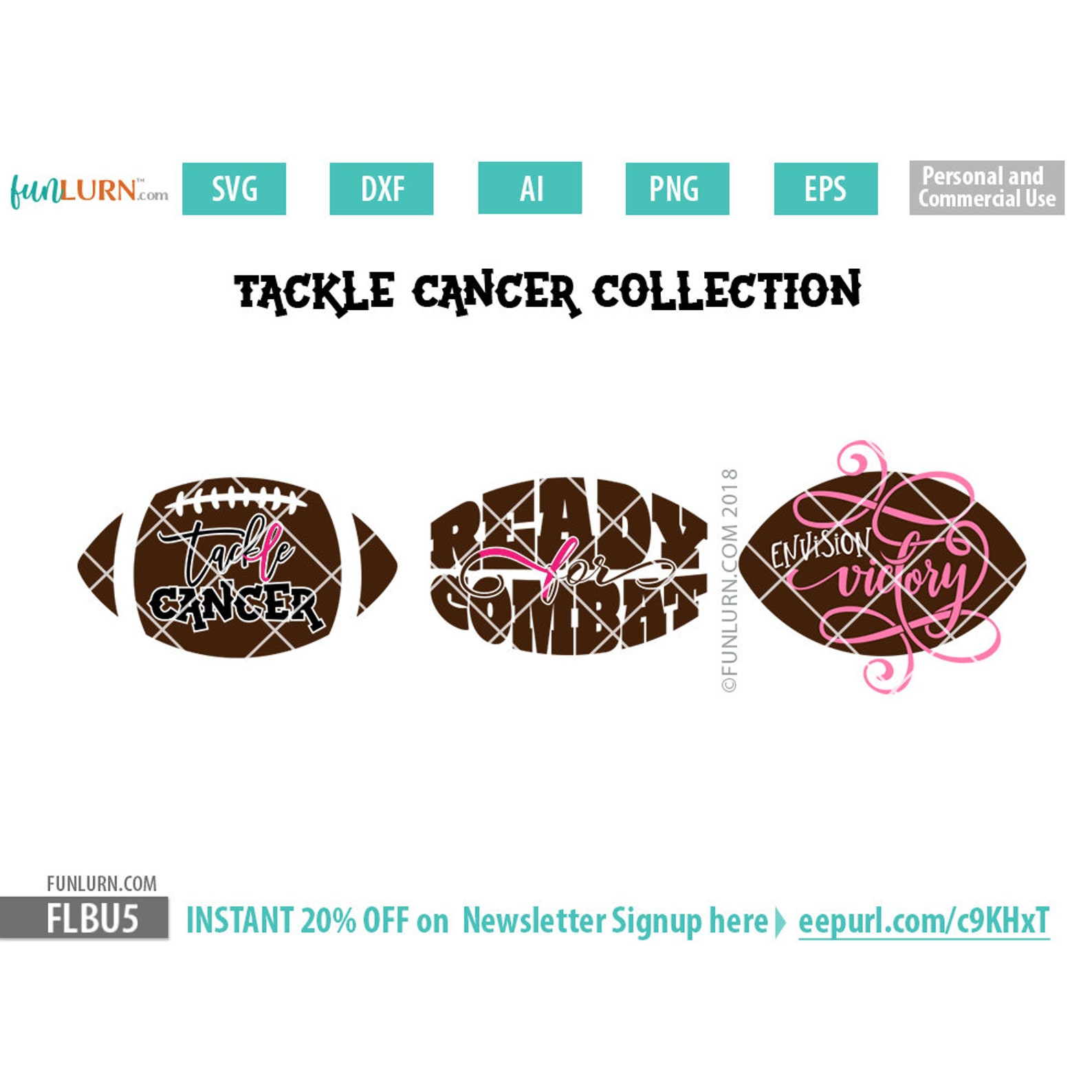 Tackle Cancer Football SVG Bundle (digital Files) - Etsy