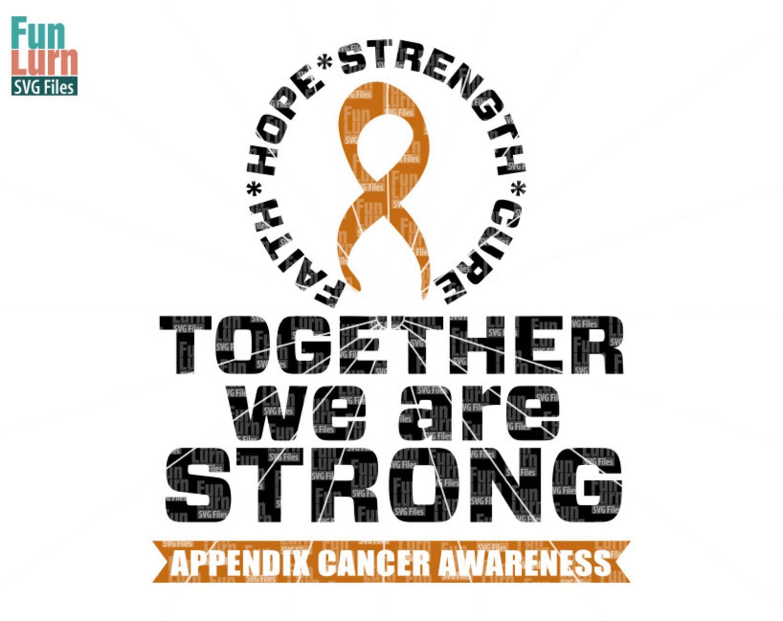 Appendix Cancer Awareness SVG, Ribbon Design (digital Files) - Etsy
