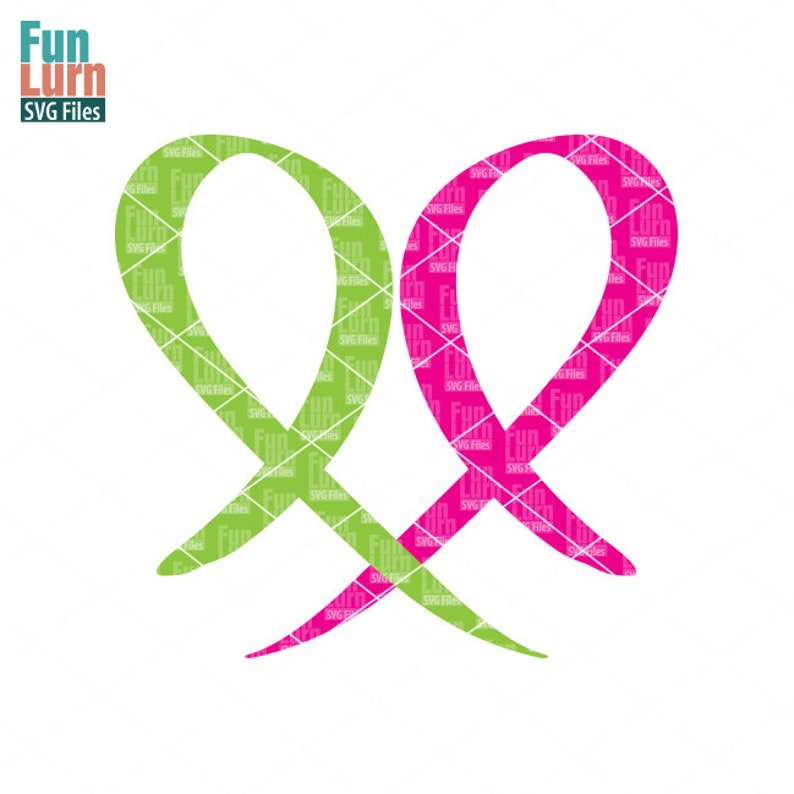 2 Ribbon heart Cancer Awareness Ribbons heart ribbon heart | Etsy