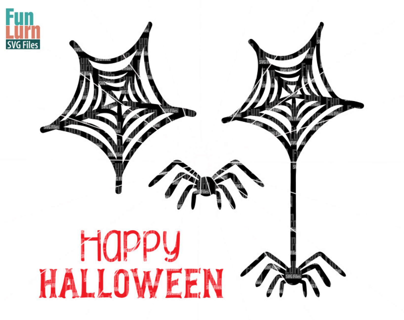 Spider web SVG Halloween SVG Happy Halloween spider | Etsy
