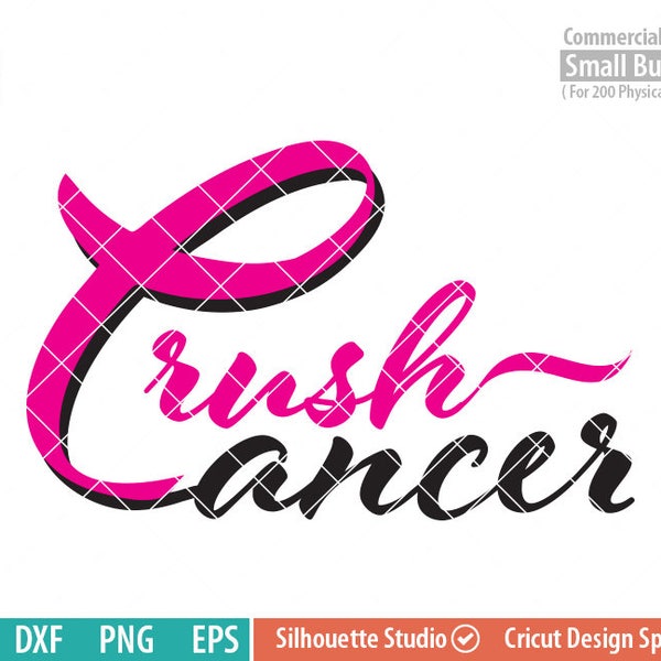 Crush Cancer Svg - Etsy